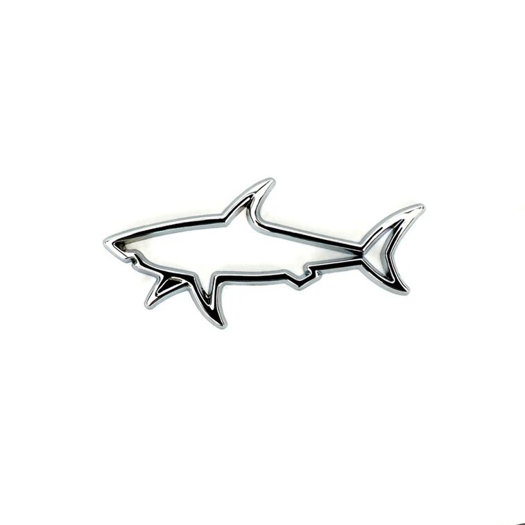 3D металлическая наклейка для стайлинга автомобилей, полая рыба, акула, эмблема, значок мотоцикла, автомобили, модифицированные наклейки, компьютерные наклейки, аксессуары серебристый