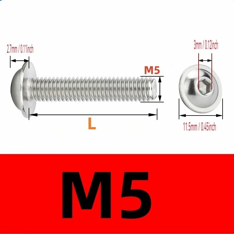 Болт M5 x 30мм, нержавеющая сталь, 10шт