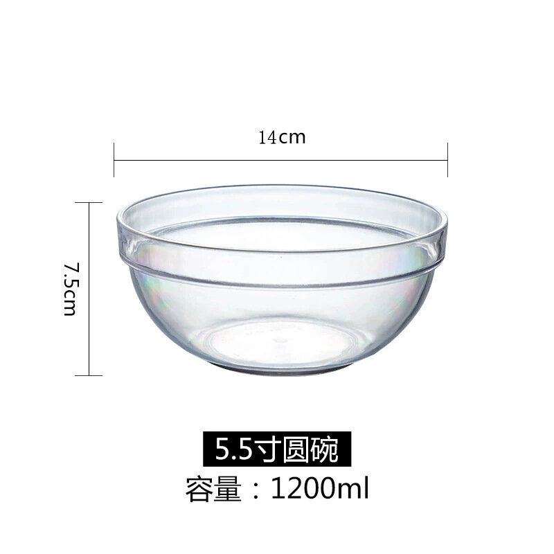 Акриловая Салатница Прозрачная Круглая Миска Для приготовления овощей и яиц пластиковая чашка для мытья рук для