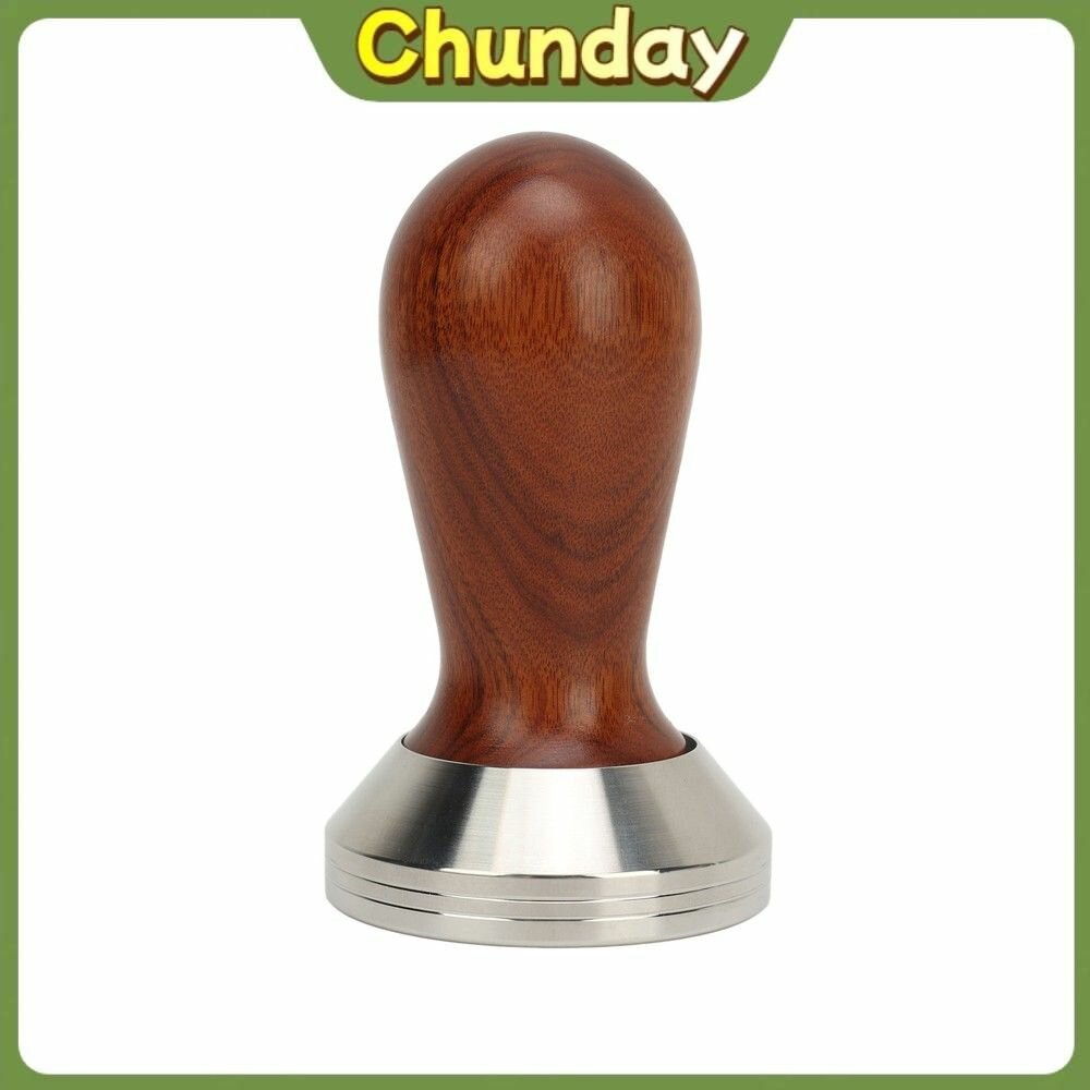 Трамбовка для кофе 51 мм с деревянной ручкой и съемным основанием.