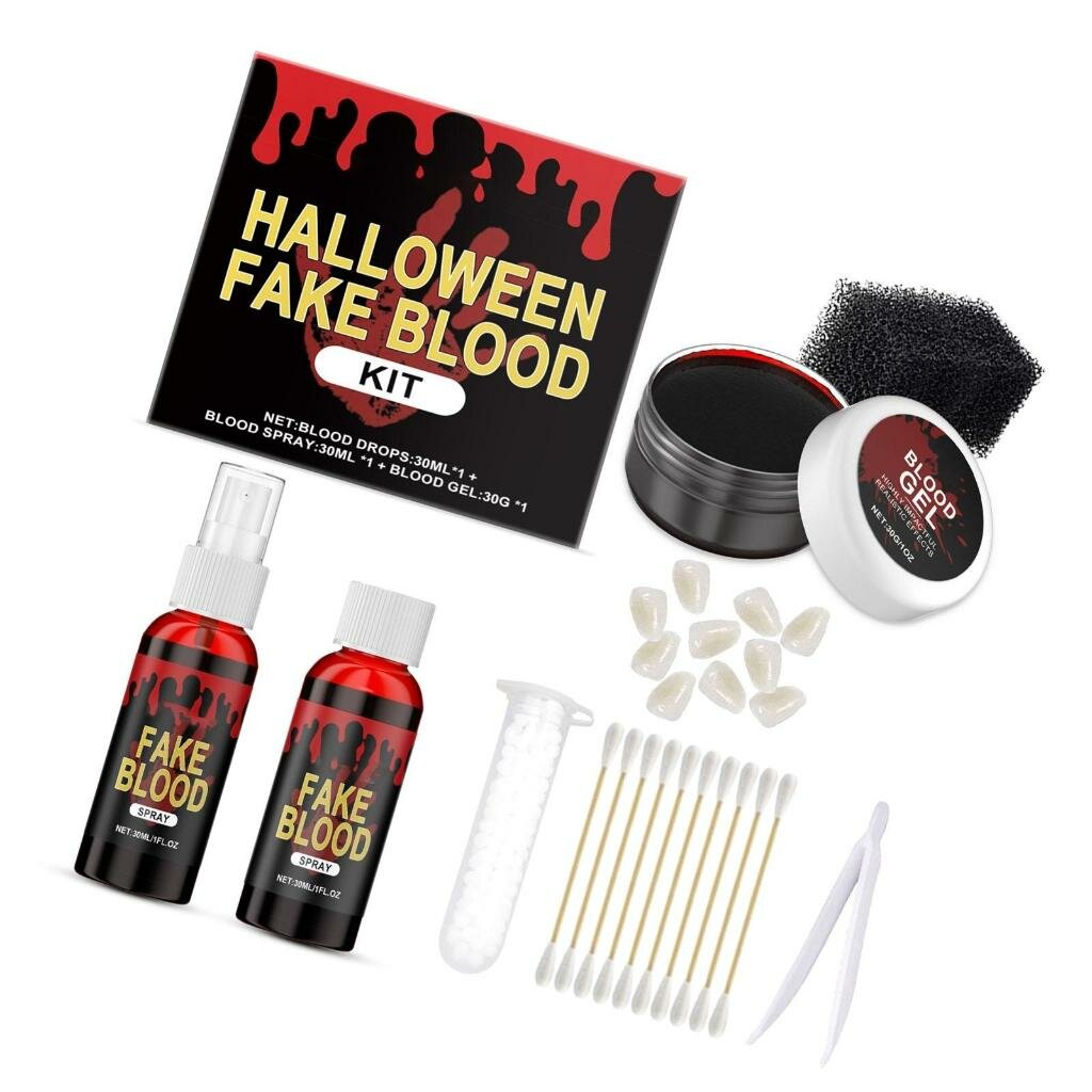 Кровь для грима и съёмные клыки