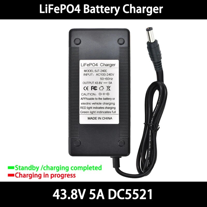 Зарядное устройство LiFePO4 43.8V 5A DC5521 US Plug
