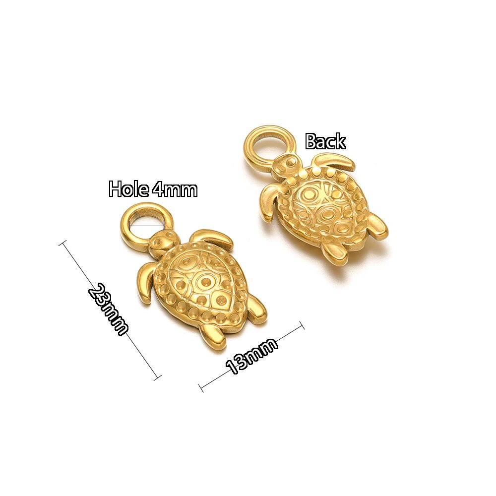 Подвеска черепаха из нержавеющей стали, 23 мм, Gold ste