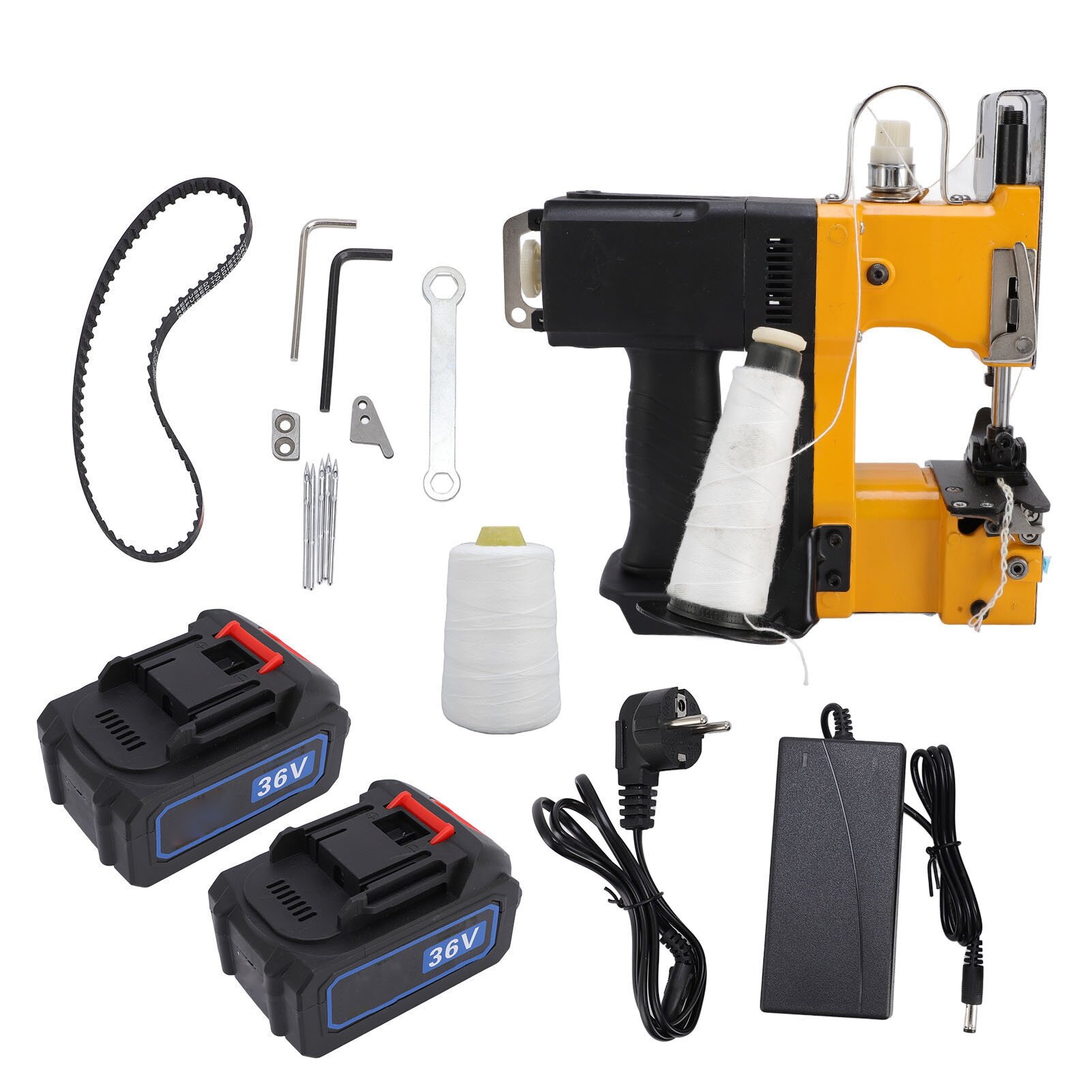 Портативная швейная машина для сумок, автоматическая, беспроводная, перезаряжаемая, ручная, для зашивания мешков с песком и полипропиленовых мешков, вилка европейского стандарта.