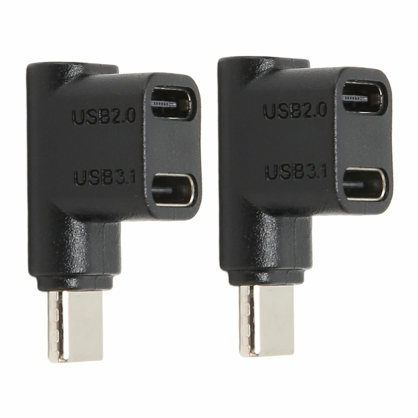 2 шт. USB C 3.1 угловой адаптер 90 градусов 10 Гбит/с Type C штекер к двум разъемам USB C 3.1 2.0 гнездо с прямым углом