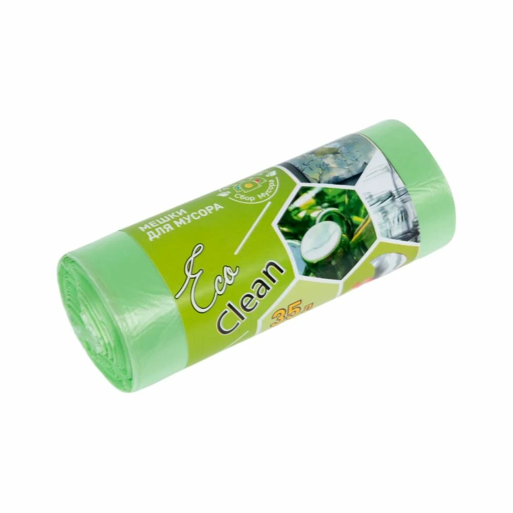 Мешки Ecoclean (35 л, 30 шт, ПНД , зеленый, 8 мкм, 48х58 см) Концепция Быта 3798