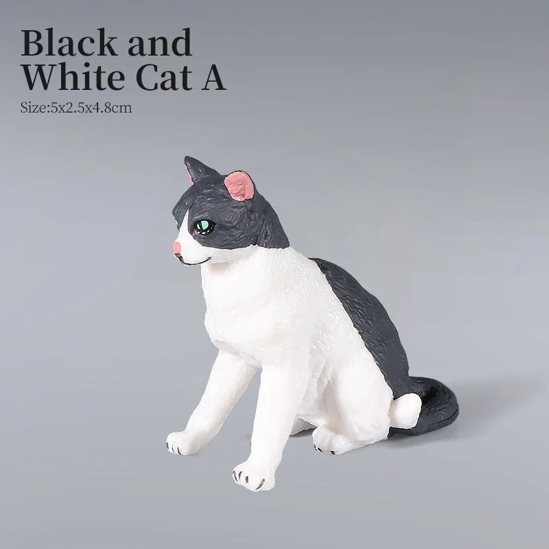 Фигурка кошки черно-белая XIALIBAOMOWAN, Cat-12