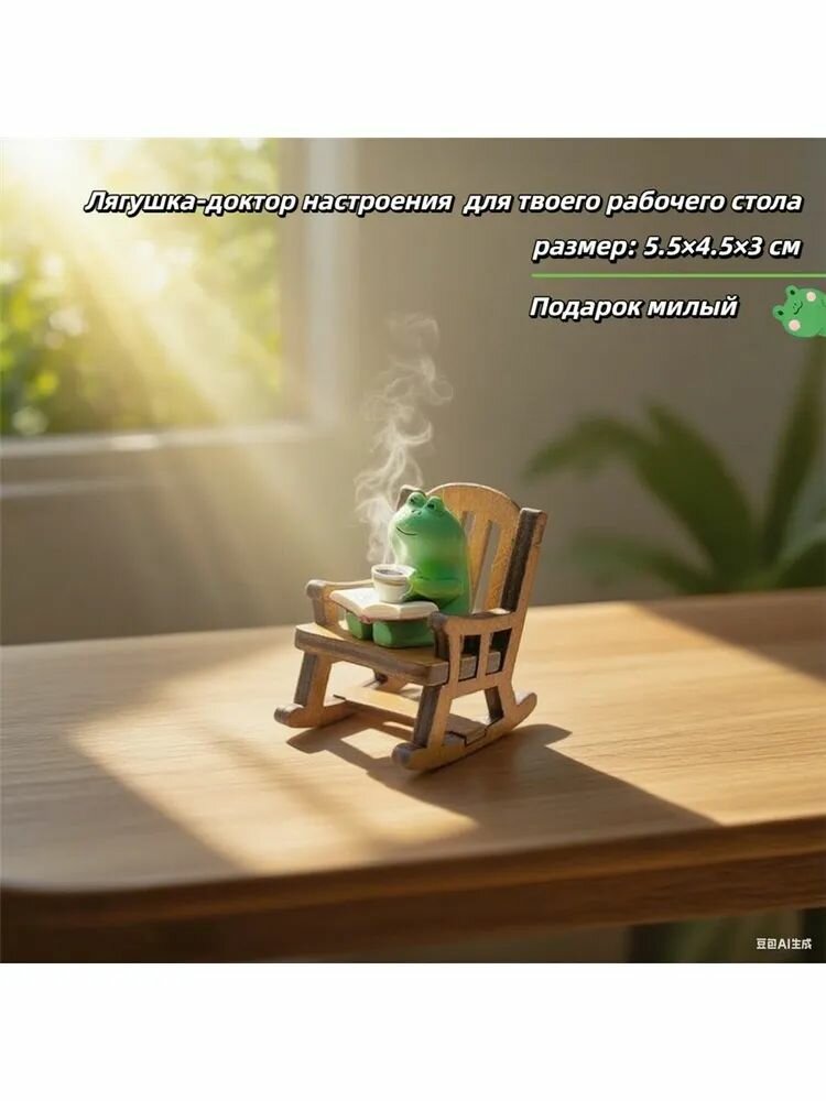 Орнамент для украшения интерьера. Лягушка сидит на кресле-качалке.