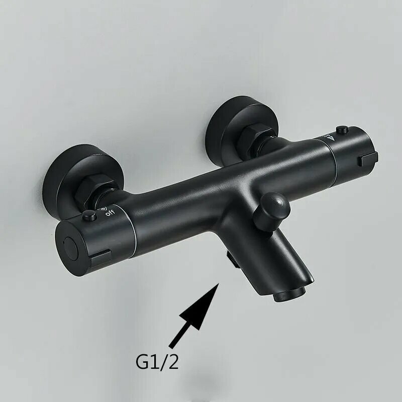 Термостатический смеситель для ванны Двойная ручка / латунь