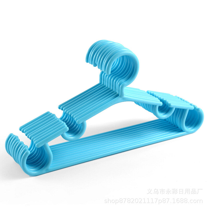 Детская пластиковая вешалка с нескользящим покрытием, синий цвет, 27 см длина для мокрого и сухого использования,