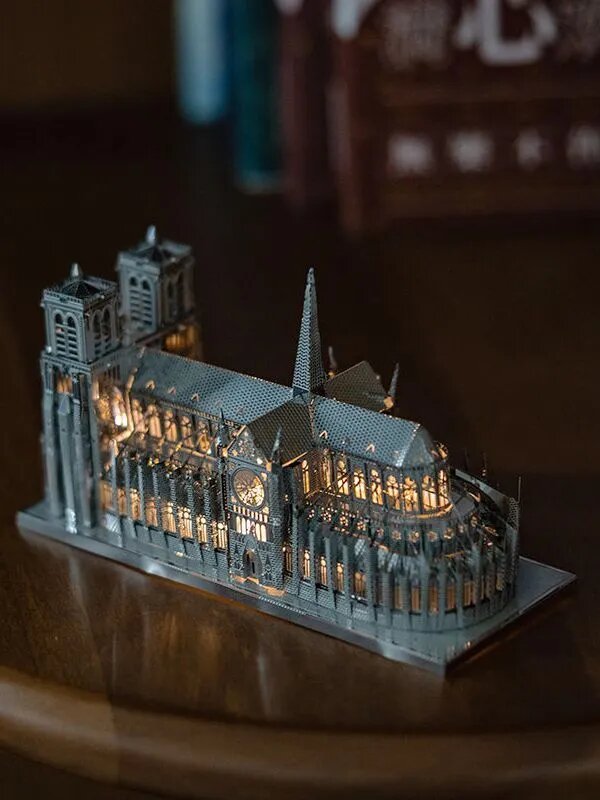 3D-пазл из металла в виде собора Парижской Богоматери, сборная модель для взрослых