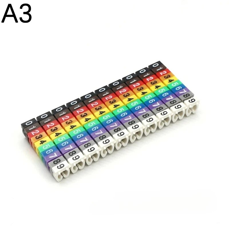 Цветные кабельные маркеры C-типа для проводов 2-8 мм A3