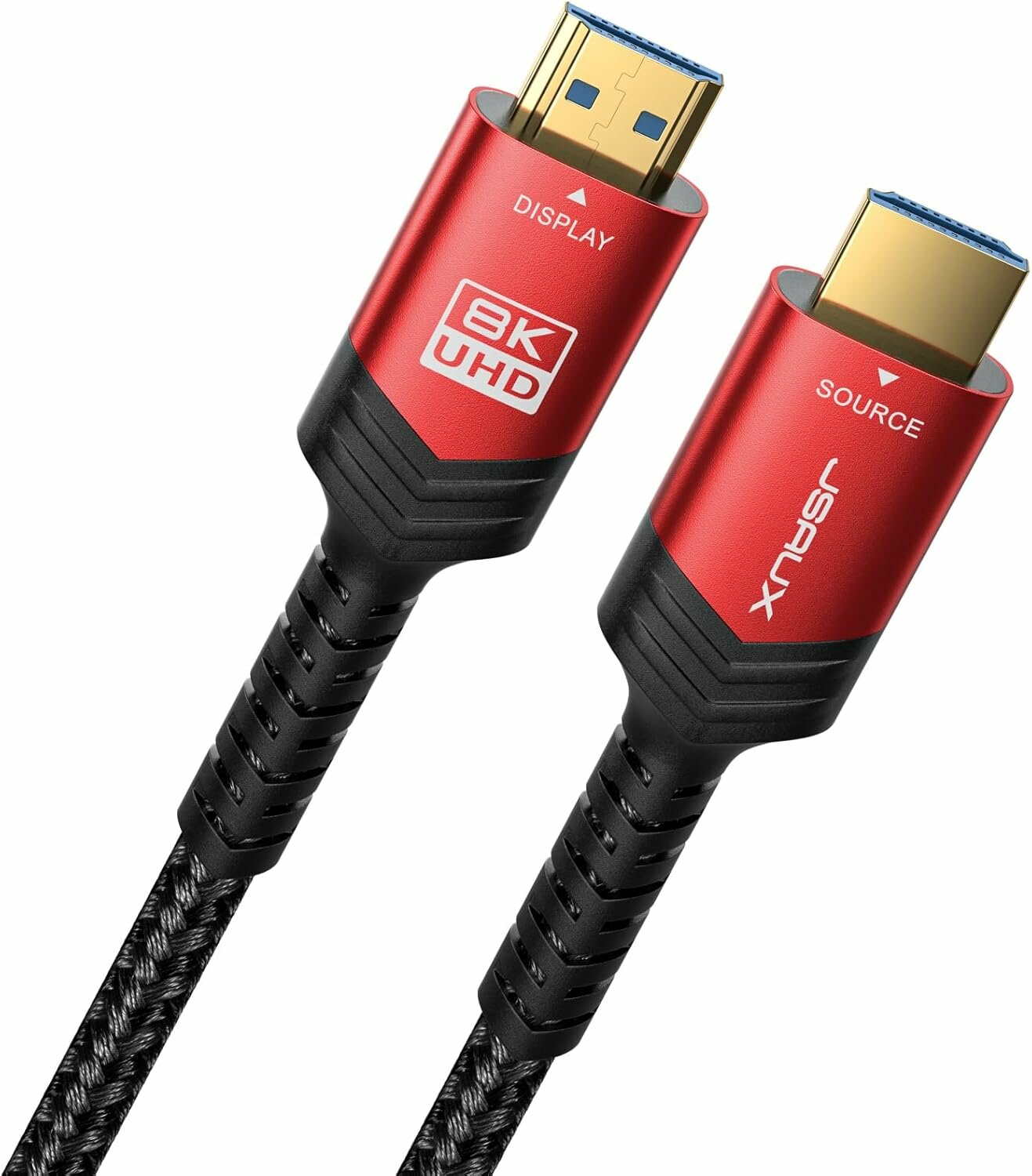 Кабель HDMI 2.1 JSAUX (8K, 60 Гц) (4.5 м.) видеопровод с ультравысокой скоростью 48 Гбит/с, HDCP 2.2 и 2.3, HDR 10, eARC, ARC, совместим с Nintendo Switch 2, PS5/4, Xbox ноутбуками, мониторами, HDTV