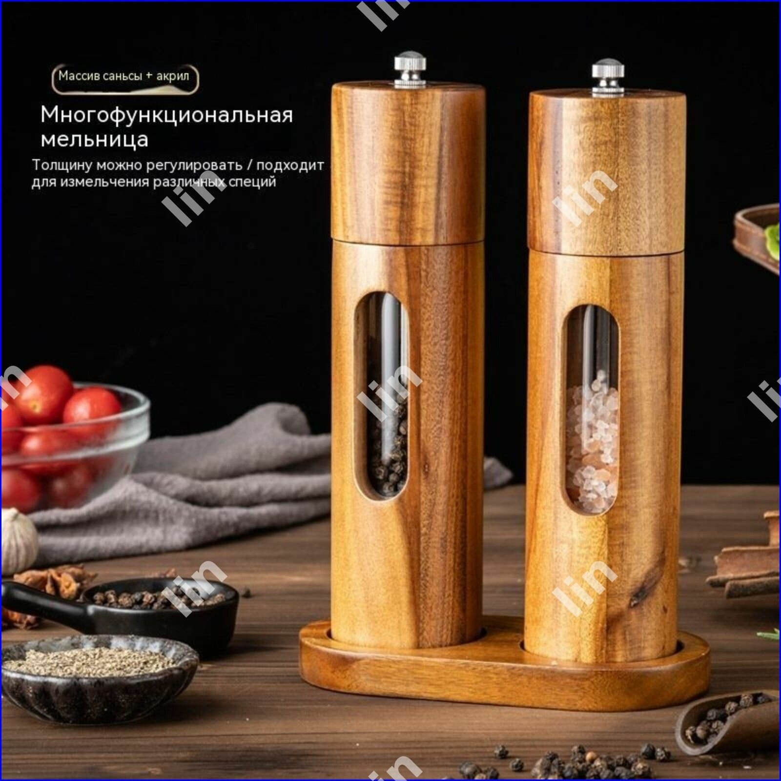 Эксклюзивные керамические жернова в мельницах для специй с подставкой