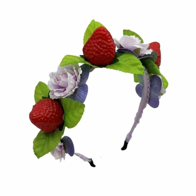 Яркие цветочные обручи, - Клубничный