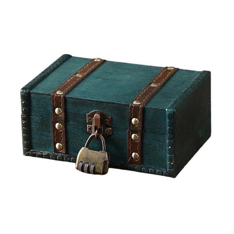 Деревянный сундук с замком, - Изумруд плюс три