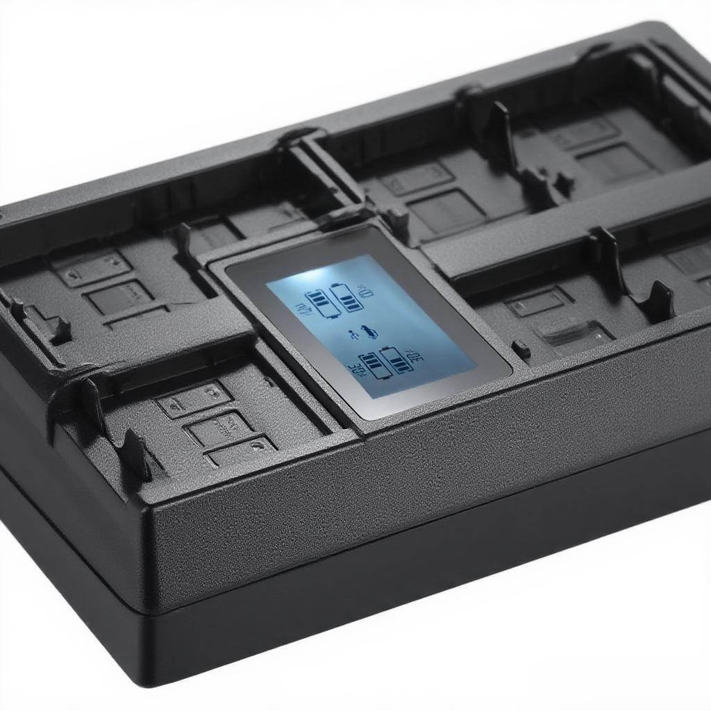 Зарядное устройство для камер α7 α7R α7sII α7II α6500 A6300 α7RII NEX Series NP-FW50 с 4 каналами, LCD-дисплеем и автомобильным адаптером DC, входом AC 100V-240V 50/60Hz 1500mA, DC 12-24V 3000mA, выходом DC 8.4V/12.6V/16.8V 2000mA*1 1000mA*2, USB 5V