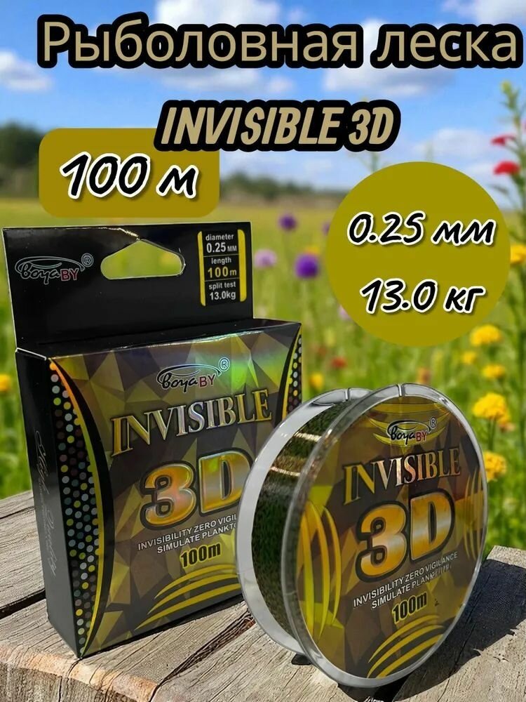 Леска BoyaBy Invisible 3D 100m 0,25