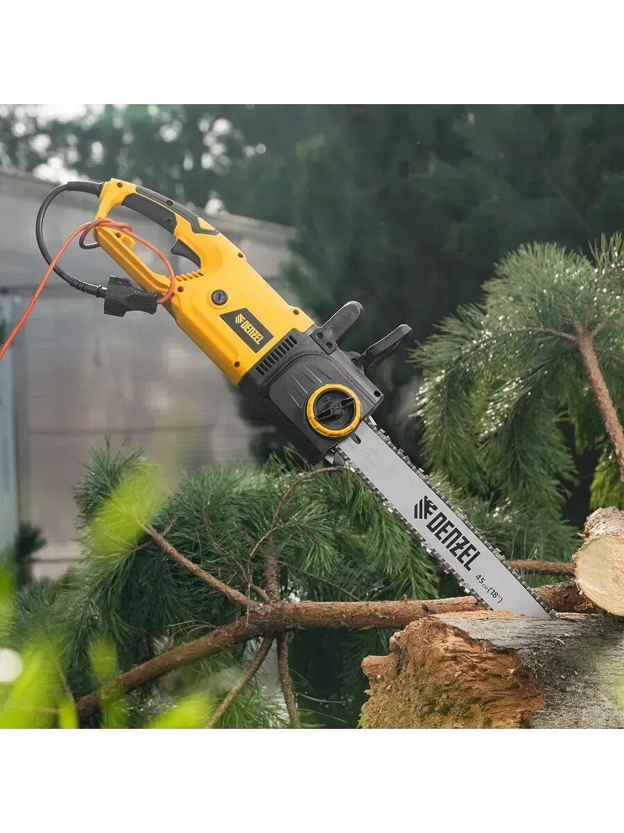 Электропила цепная EDS-2200, 2.2 кВт, 45 см, DENZEL 95619