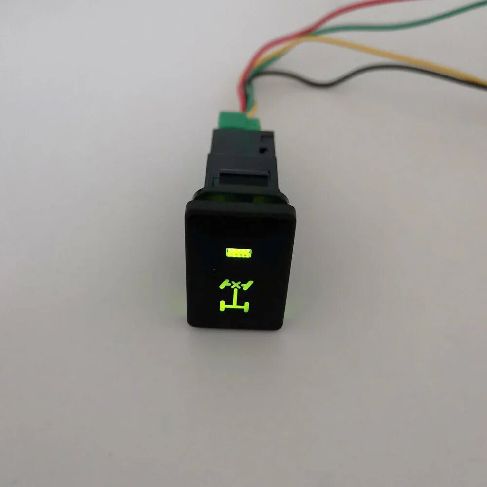 Автомобильный зеленый светодиодный светильник DRL, включение и выключение, передняя и задняя кнопка блокировки дифференциала для Toyota Auris Innova Fortuner Alphard Hilux 2017-2022 Front Diff Lock