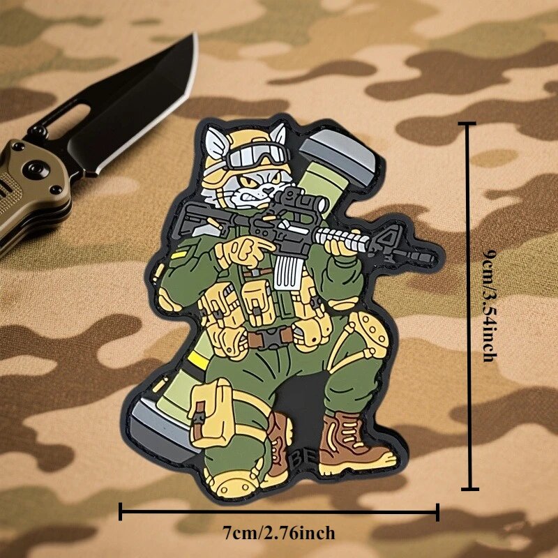 Нашивка PVC Тактический кот-солдат CUSTOM-2346