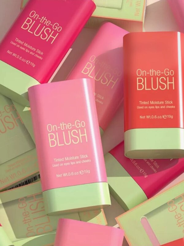 Румяна кремовые 3 в 1 стик для лица: тени, румяна, помада