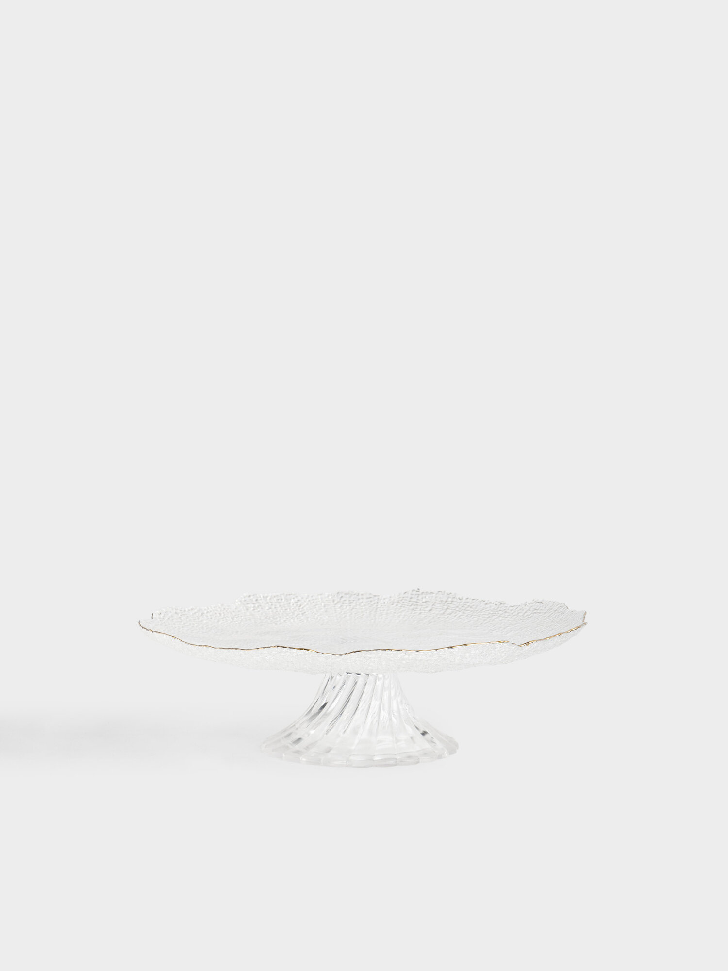 Блюдо на ножке, 27х12 см, стекло, с золотистым кантом, Berg, Kuchenland