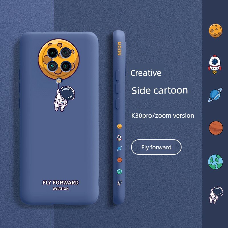 Чехол из жидкого силикона с полным покрытием для Xiaomi Redmi K30 Pro Zoom Edition, Лавандово-серый с узором Forward