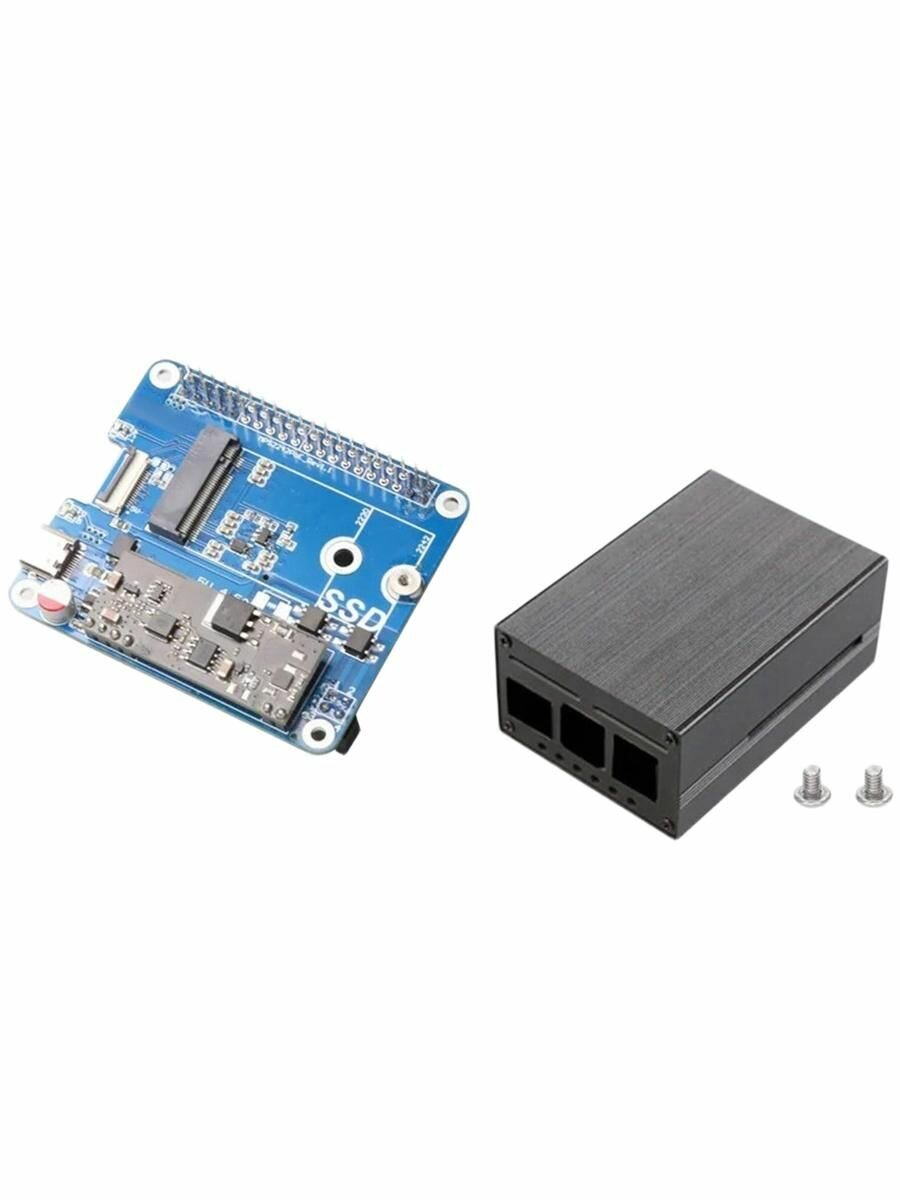 Корпус MPS2242-POE A+ Для Raspberry Pi 5 PCIE - NVME SSD 2242 HAT