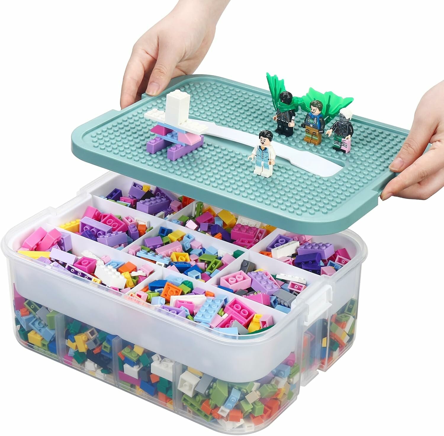 Органайзер ZSHA, для Lego-конструкторов, складной, с крышкой