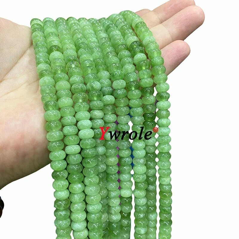 Бусины из натурального камня YWROLE Топаз, Желтый Изумрудный, 5x8mm 35-37pcs, olivine color