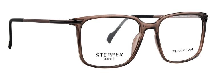 Оправа STEPPER SI-20161 F110, для оптических линз, пластиковая , титановая, коричневая , ободковая
