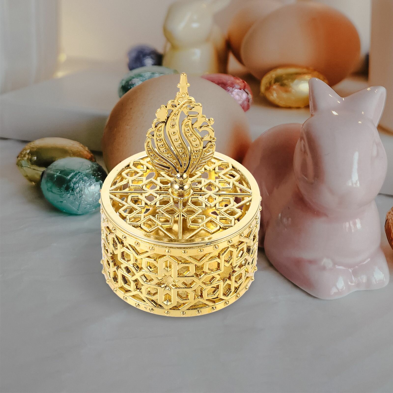 Набор пластиковых золотистых сахарных коробок для хранения конфет 12 штук для дома