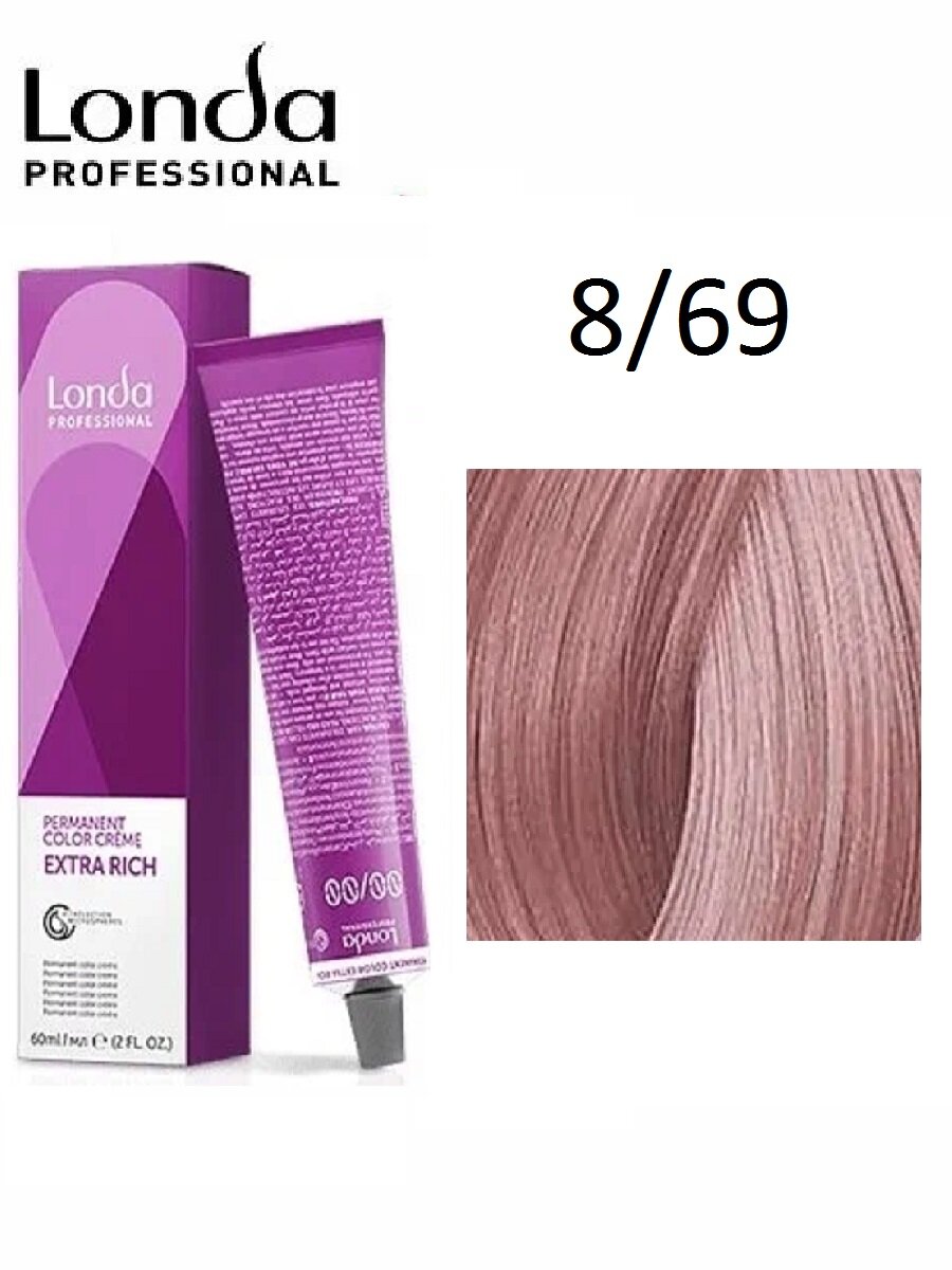 Londa Professional 8/69 Стойкая крем-краска Londacolor Creme Extra Rich, светлый блонд фиолетовый сандрэ, 60 мл
