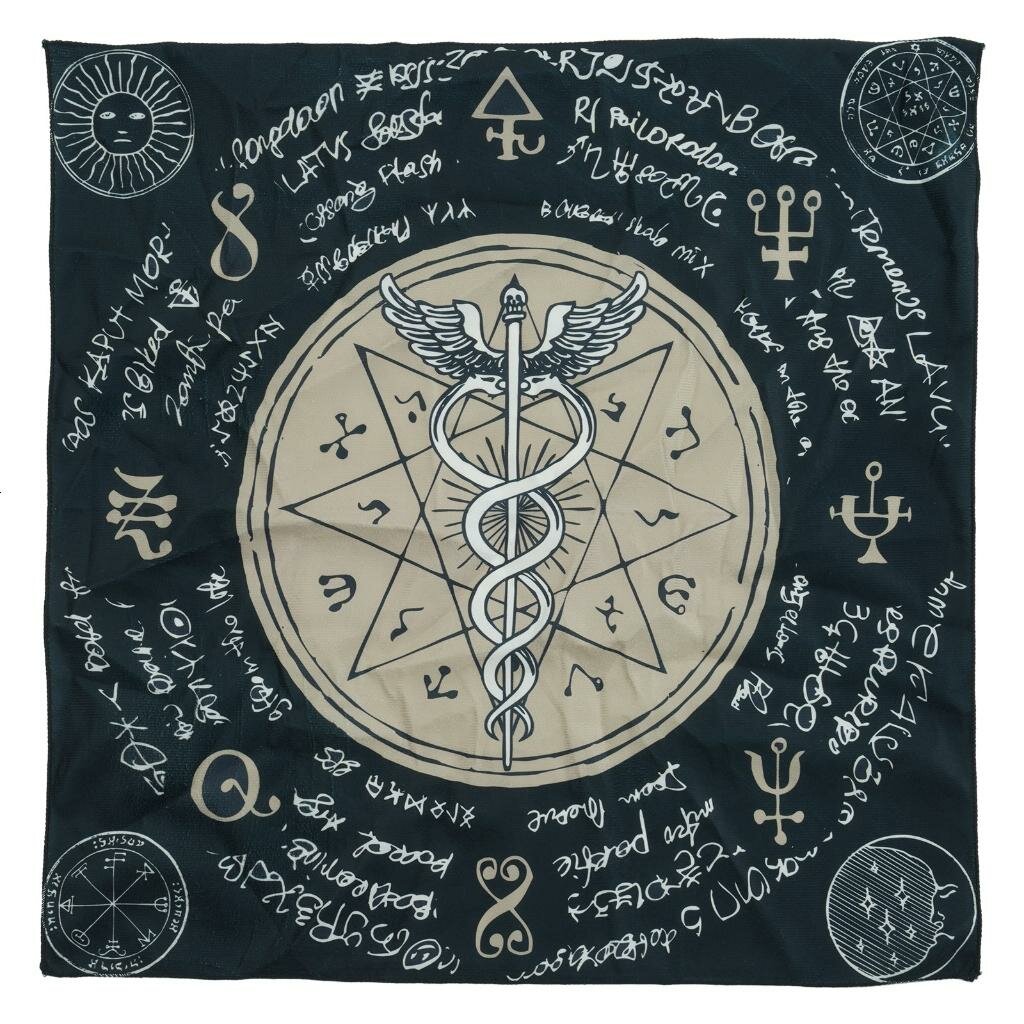Ткань для алтаря с рунами и картами таро, Размер 50х50см