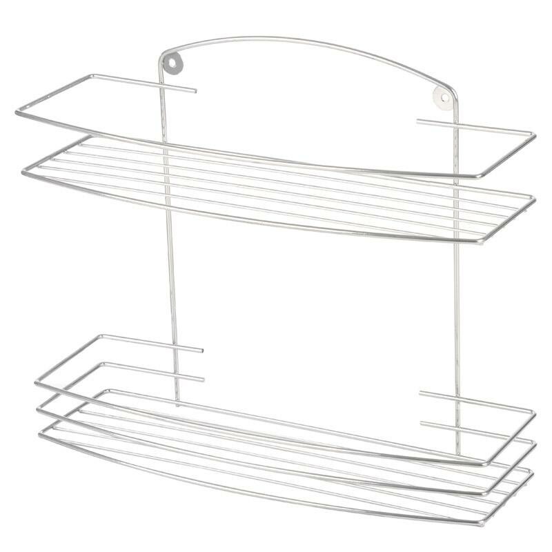 Полка настенная двухъярусная Lecco 27*35*13 см хром