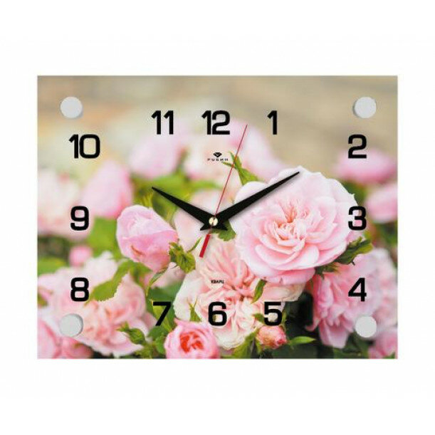 Часы настенные 2026-030 прям (20Х26) розы рубин