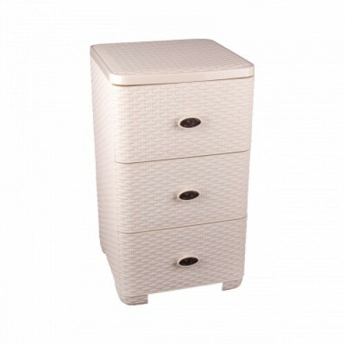 Комод 3 секции плетенка СЛ. Кость 375*360*630 альтернатива