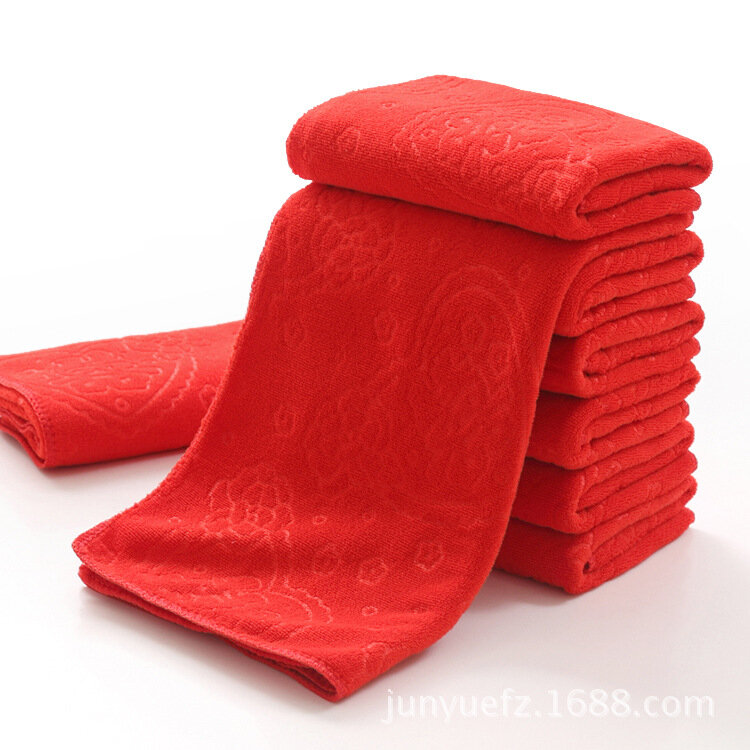 Красное полотенце не легко избавиться от волос без счастливых слов Персиковое сердце красное полотенце_35*75 полотенца