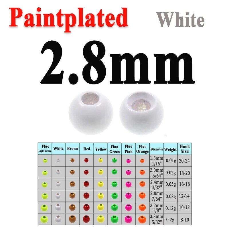 Бусины для вязания мушек White 2.8mm 20pcs PW