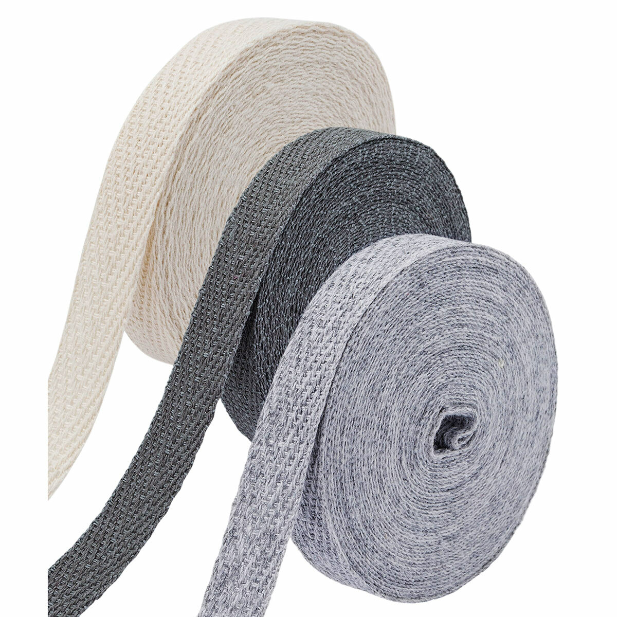 Киперная лента для шитья и рукоделия, ширина 1 см, хлопок 2,5 г/м, ассорти №6, 3 цвета