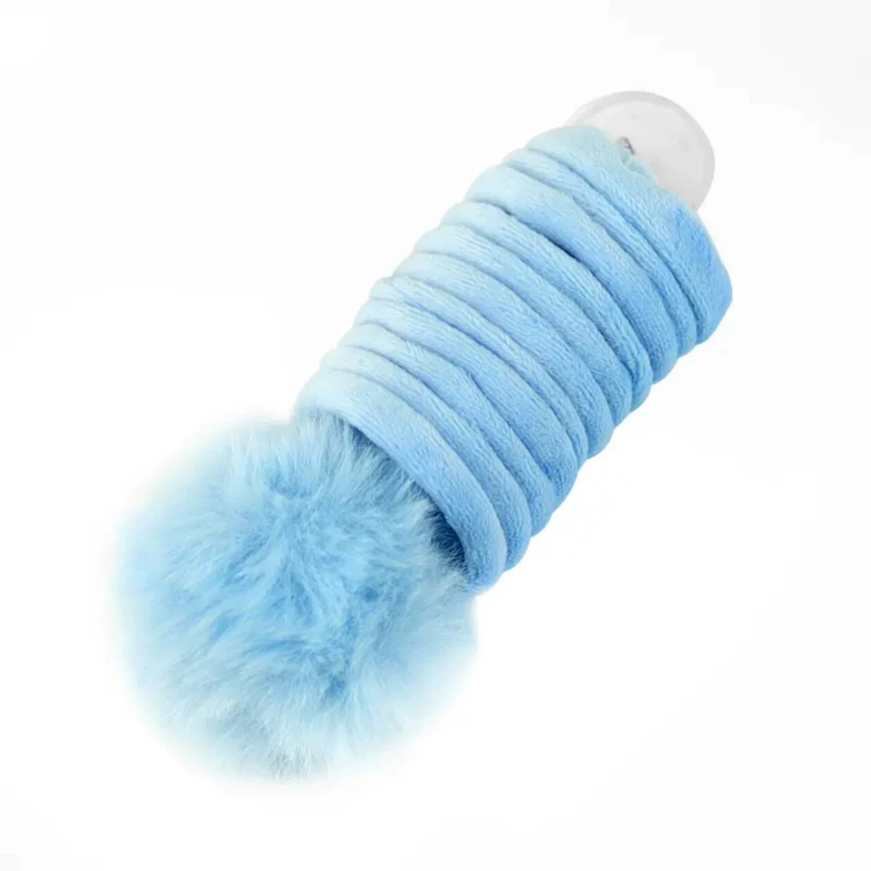 Эластичный подвешивающийся котенок игрушка-шар с кроличьим мехом, синий, одна штука для кошек - веселая интерактивная