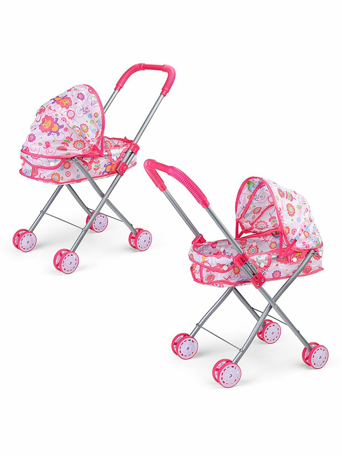 Коляска для кукол металлическая с капюшоном (Y918-6)