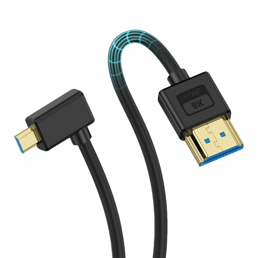 Адаптер питания usb, Силиконовый кабель версии 2.1 Длина кабеля Micro HDMI 30 см-A прямой D левый