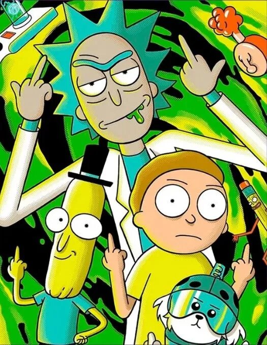 Алмазная Мозаика "Рик И Морти" MozArt / Вышивка Стразами 40x50 / Живопись, Художни