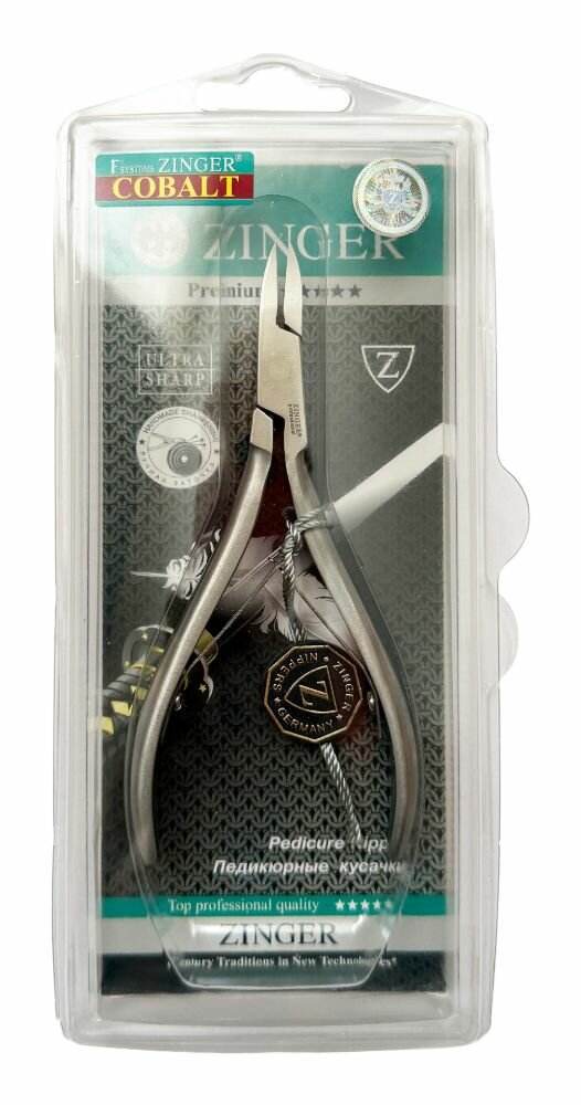 Кусачки педикюрные Zinger PT-12 серии Cobalt ручной заточки премиум-класса
