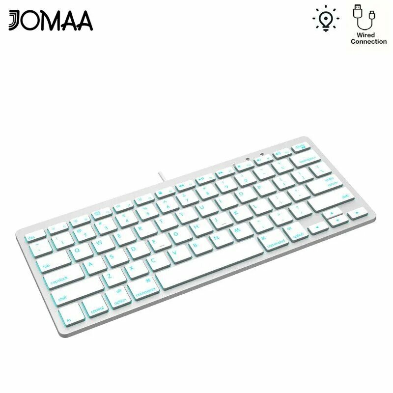 JOMAA Клавиатура проводная K190WHRU, (Cherry MX Silver), Русская раскладка, белый