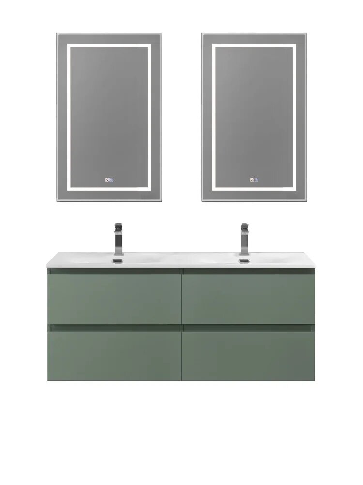 Мебель для ванной комнаты BelBagno Kraft 120 подвесная, матовая еловая, раковина bb-8099-120-2, для двоих