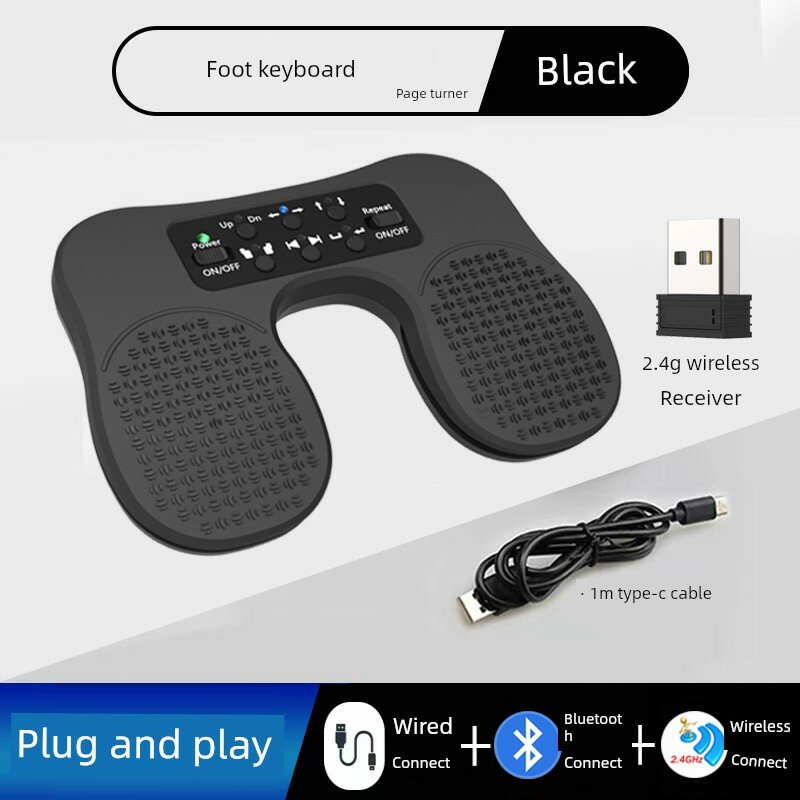 2.4G беспроводная и Bluetooth тихий педальный клавиатура черная миниатюрная беспроводная 5-клавишная кастомизируемая