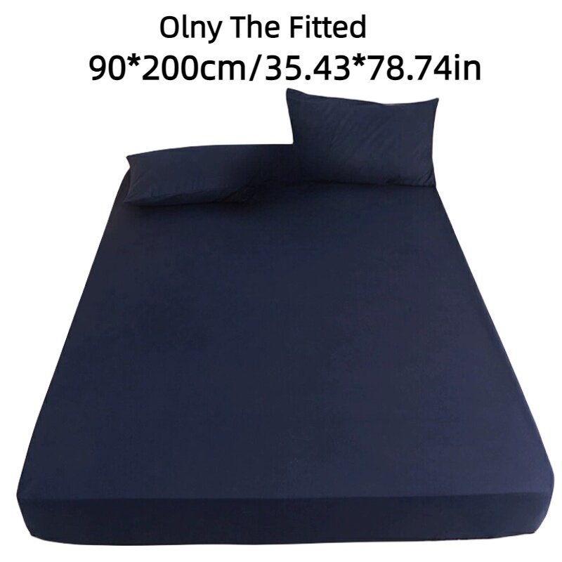 Чехол для матраса spring asia textile moisture wicking hotel solid color fuzzy baby urine proof, navy blue, 90x200 см